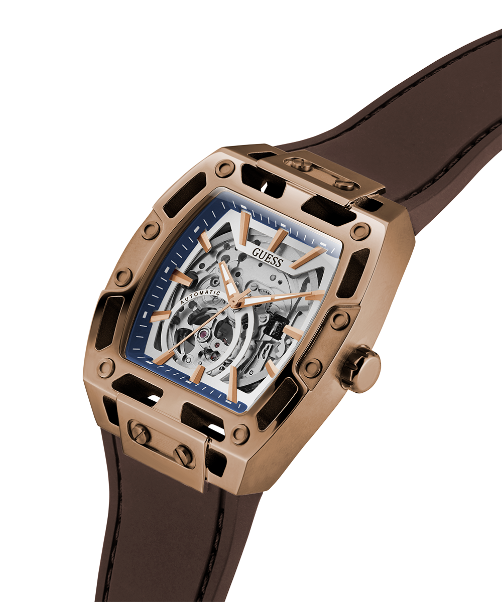 Guess Brown Coffee Automatic Watch with Leather Strap – The Watch Boutique