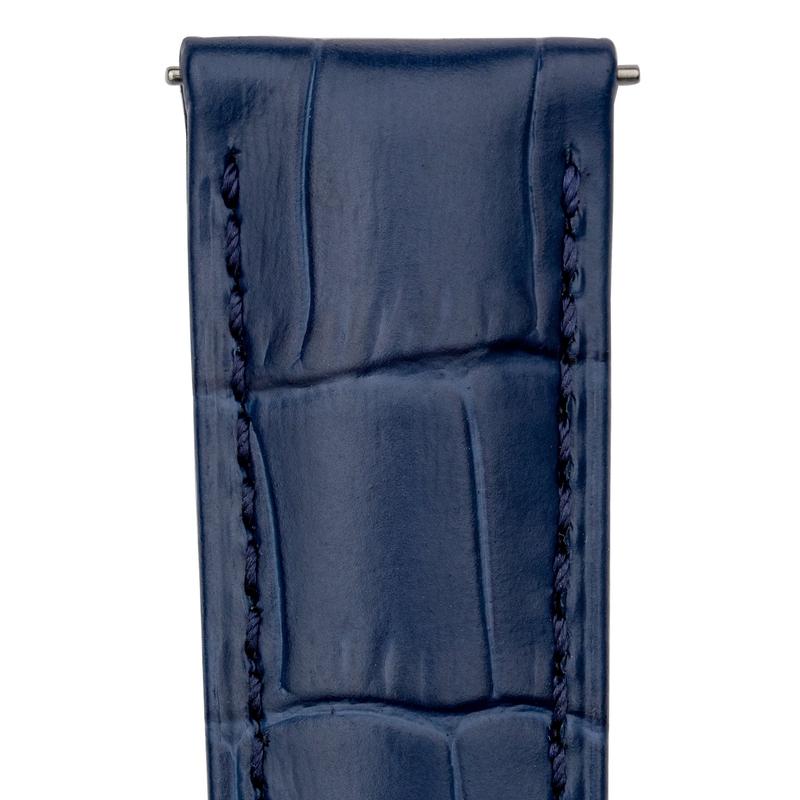 Hirsch DUKE Alligator Embossed Leather Watch Strap in BLUE – The Watch ...