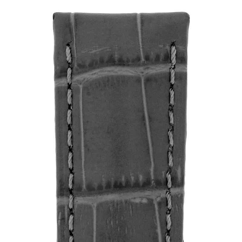 Hirsch DUKE Alligator Embossed Leather Watch Strap in GREY – The Watch ...
