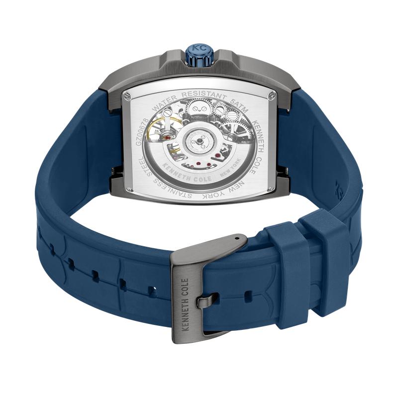 Kenneth Cole Gents Blue Silicone Strap Automatic Watch KCWGZ0067801 ...