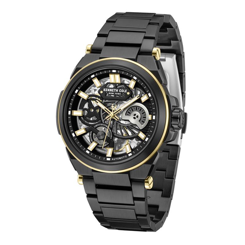 Kenneth Cole Gents IP Black Stainless Steel Automatic Watch KCWGY00656 ...