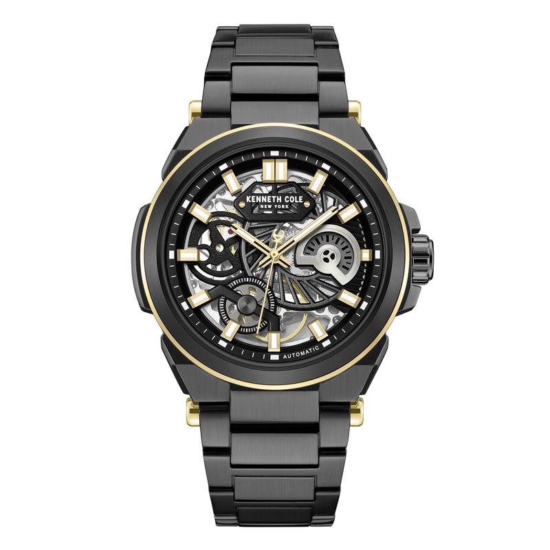 Kenneth Cole Gents IP Black Stainless Steel Automatic Watch KCWGY00656 ...
