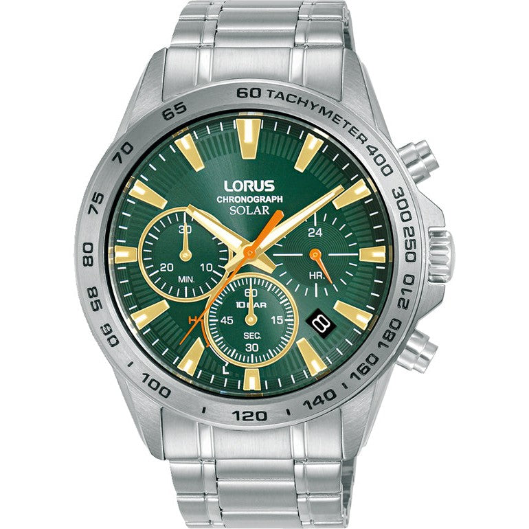 Lorus Gents Silver Chronograph Solar Watch – The Watch Boutique