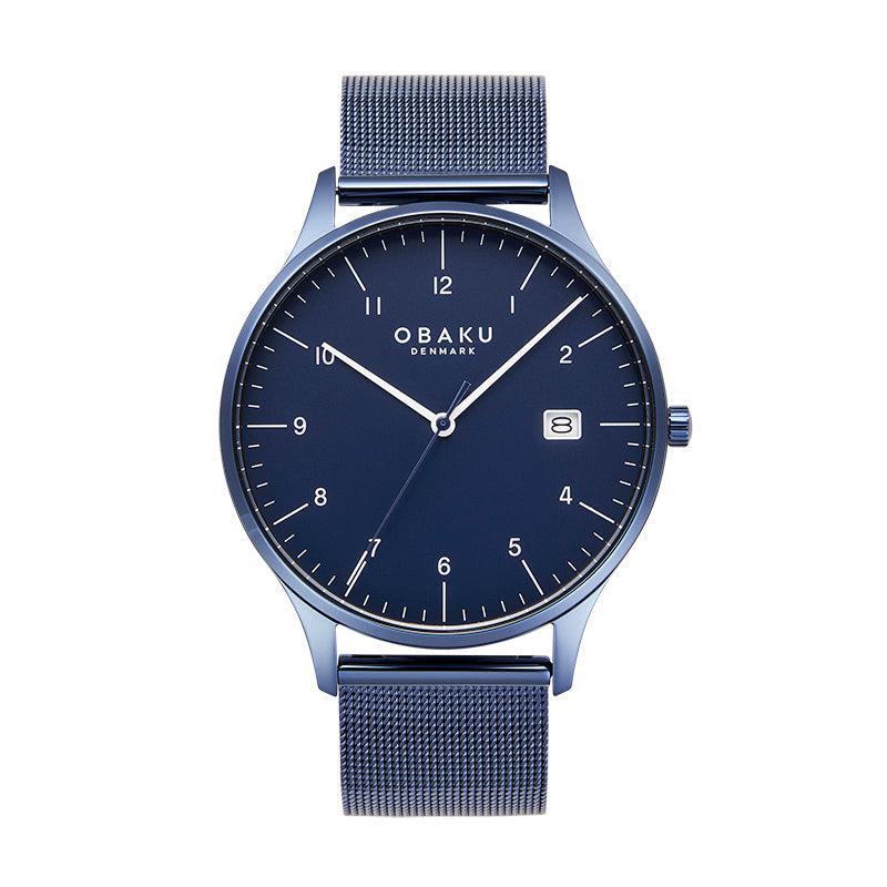 Obaku Chia Marine - Blue Dial Stainless Steel Gents Watch V298GDLLML ...