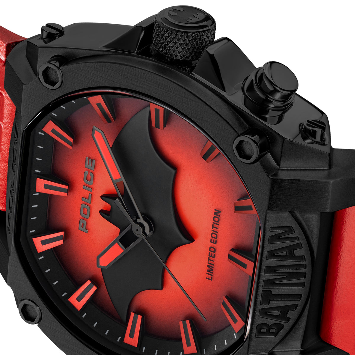 Police Forever Batman Red Edition Leather Watch – The Watch Boutique