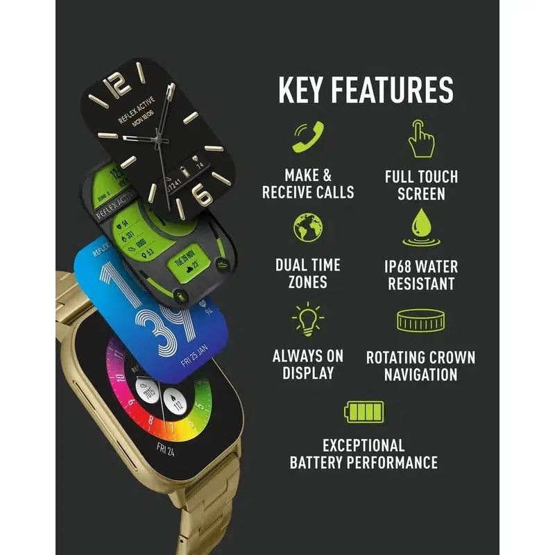 Series 29 Reflex Active Amoled Pale Gold Bracelet Smart Calling Watch ...